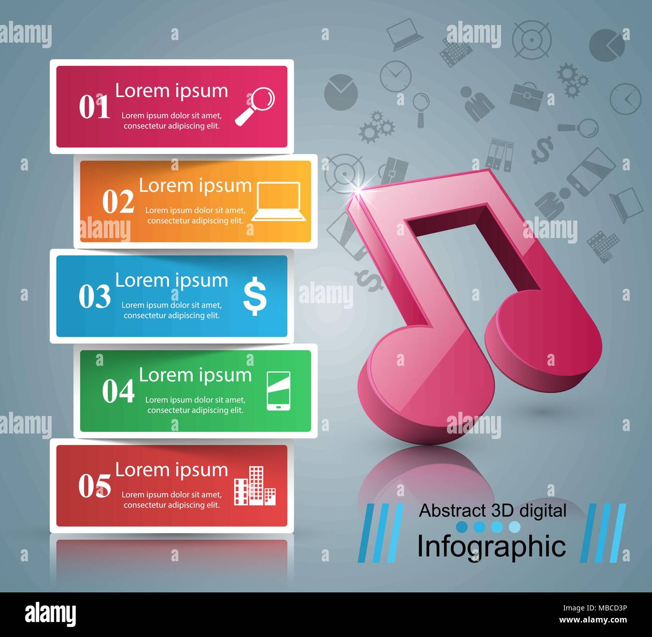 Music Infographic. Treble clef icon. Note icon Stock Vector Image & Art ...
