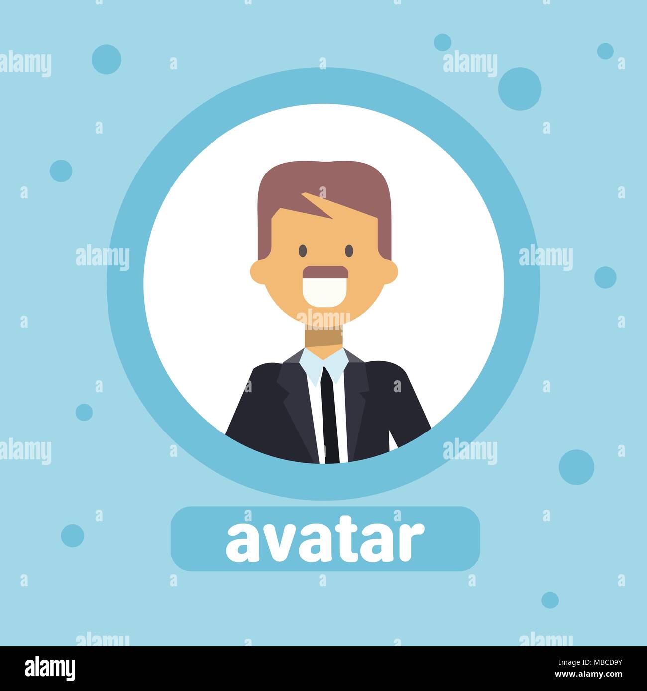 Male Profile Avatar Businessman Icon User Image Man Face Stock Vector ...