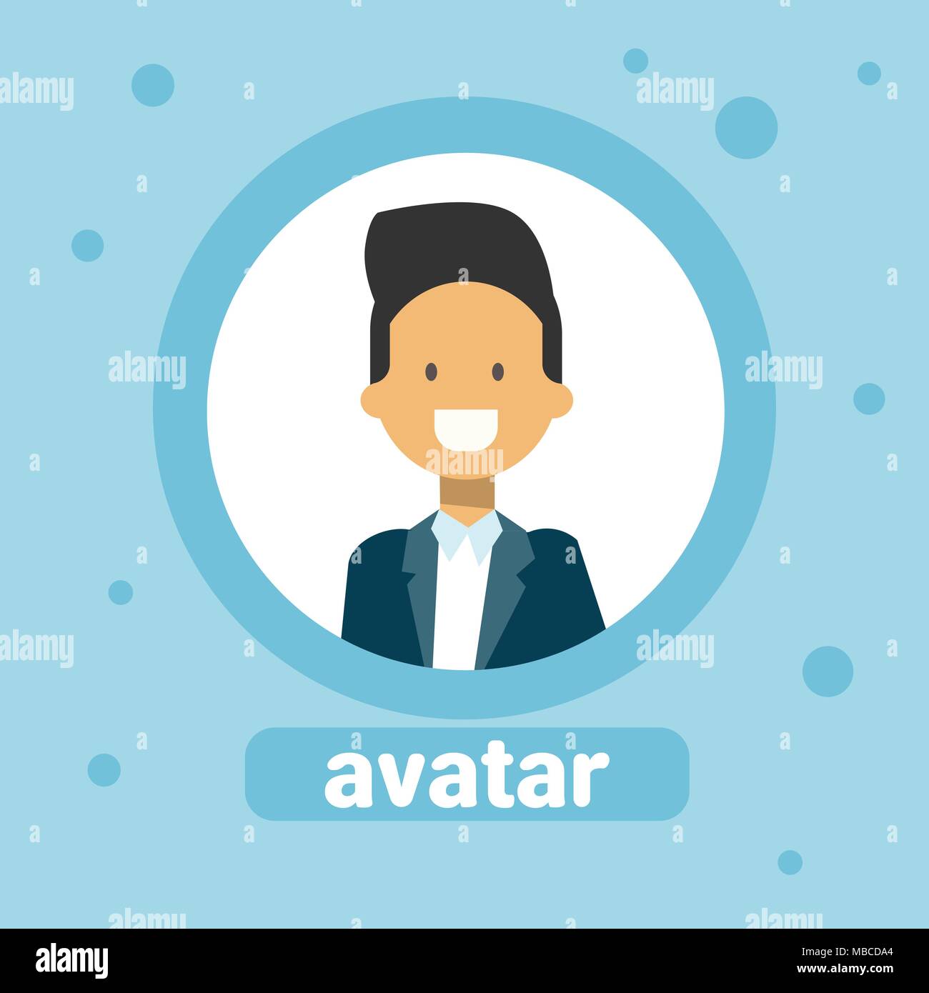Male Avatar Businessman Profile Icon Element User Image Man Face Stock ...