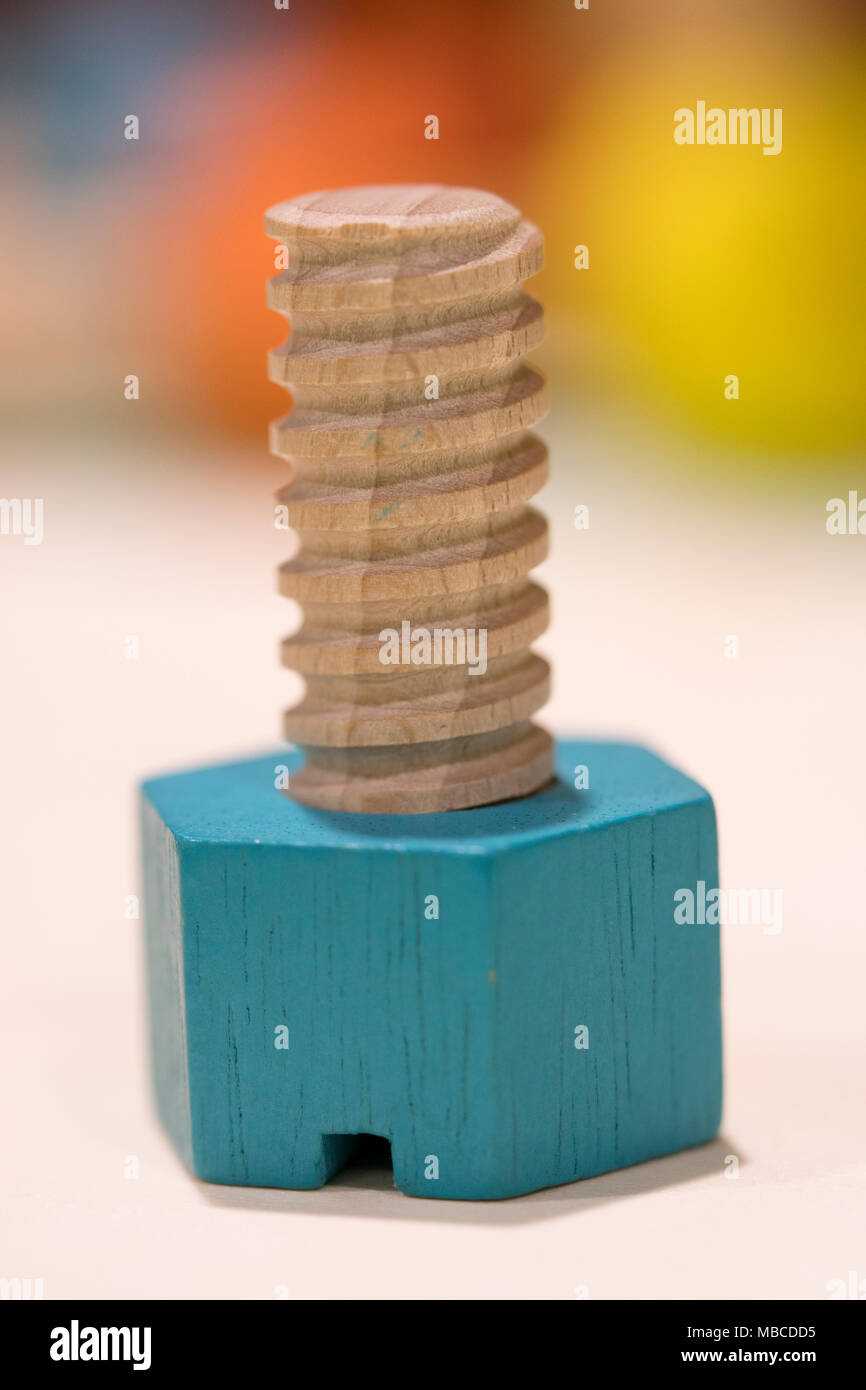 screws Wooden toys - to learn and play with tool and color (selective ...