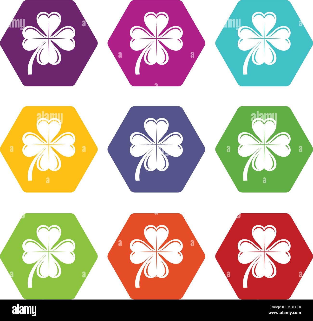 Four leaf clover icons set 9 vector Stock Vector Image & Art - Alamy