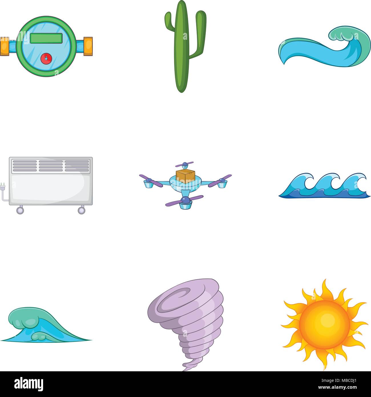 Water station icons set, cartoon style Stock Vector Image & Art - Alamy