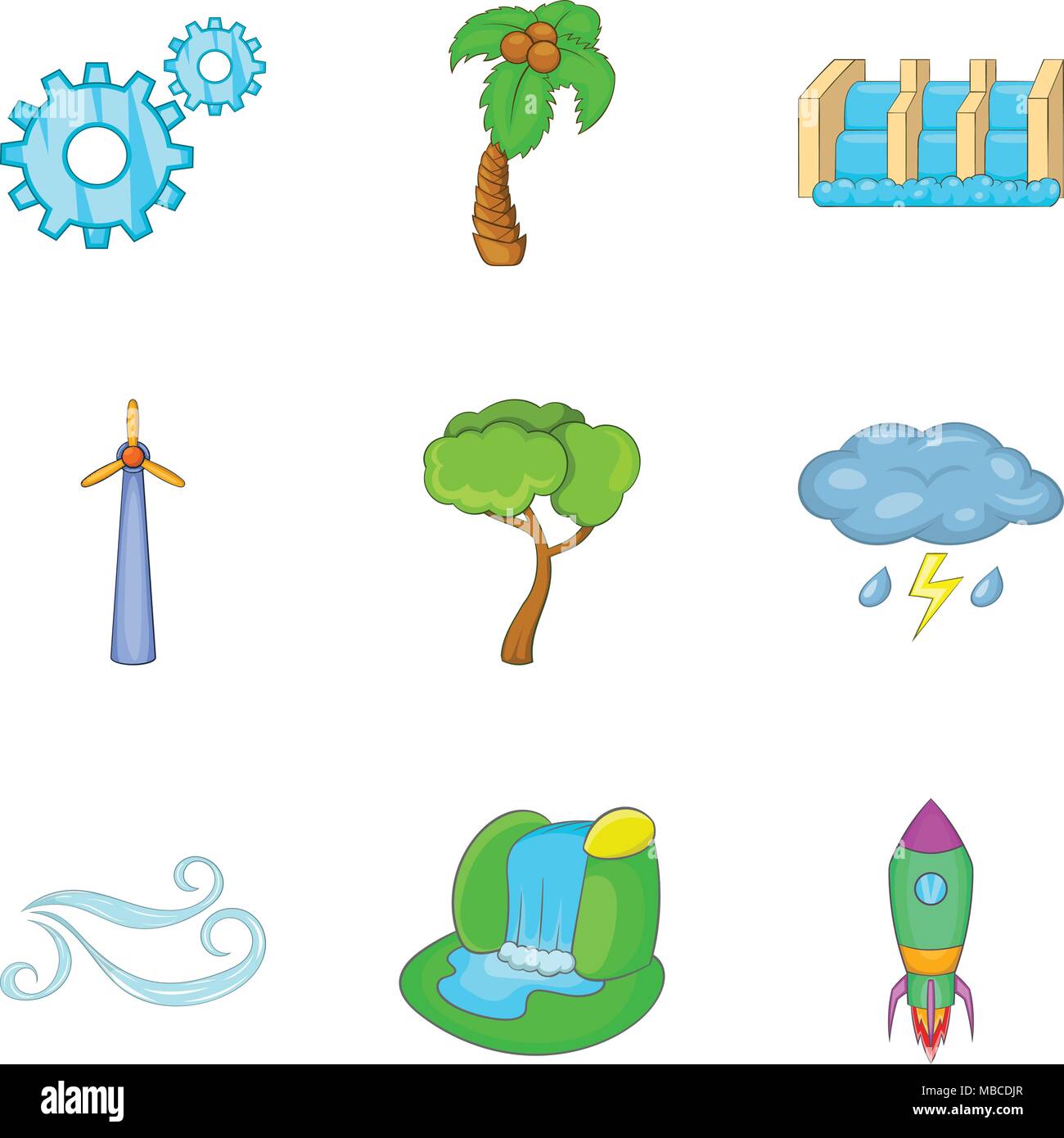 Waterworks icons set, cartoon style Stock Vector Image & Art - Alamy