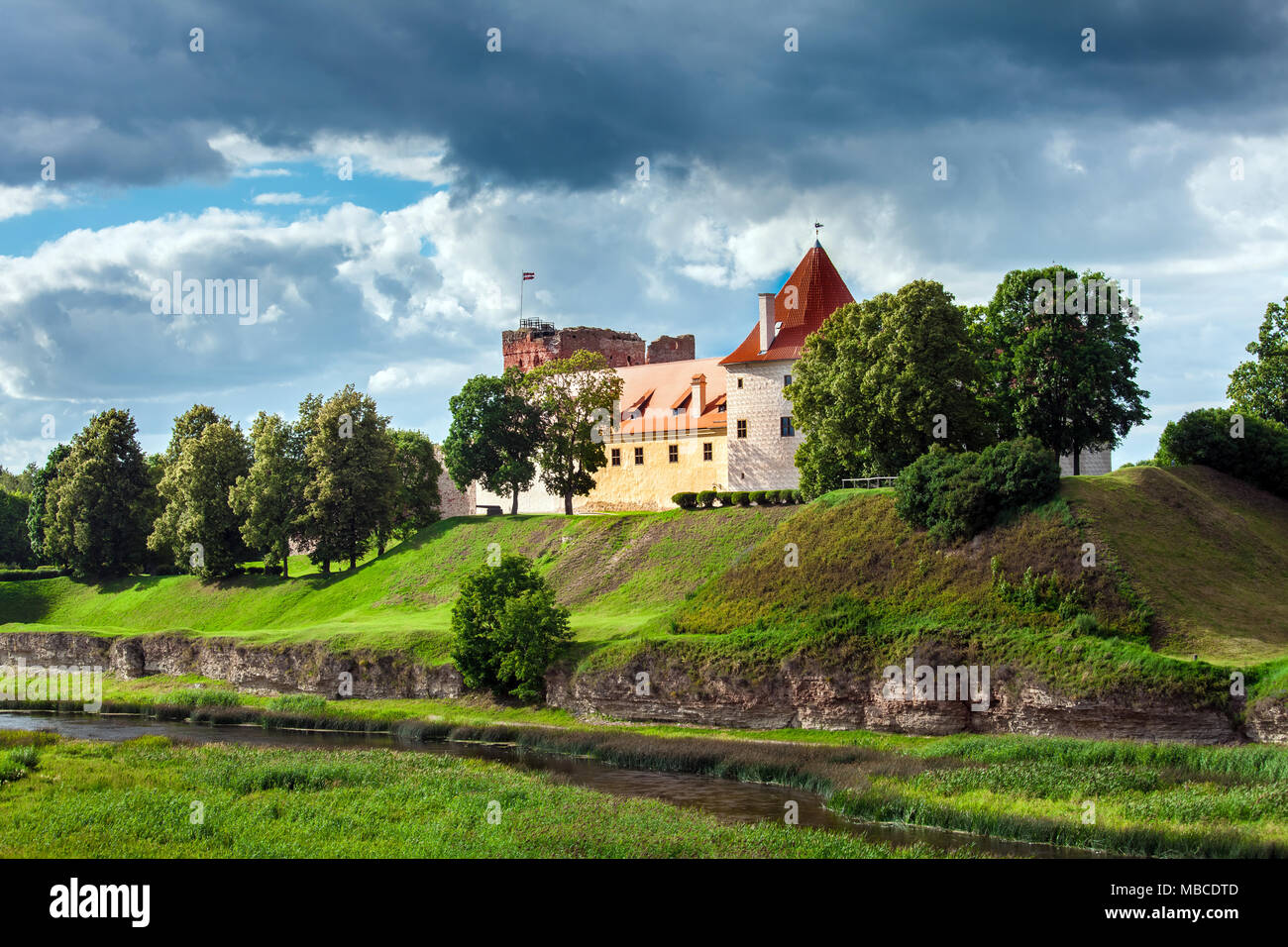 Ancient Bauska castle Stock Photo - Alamy