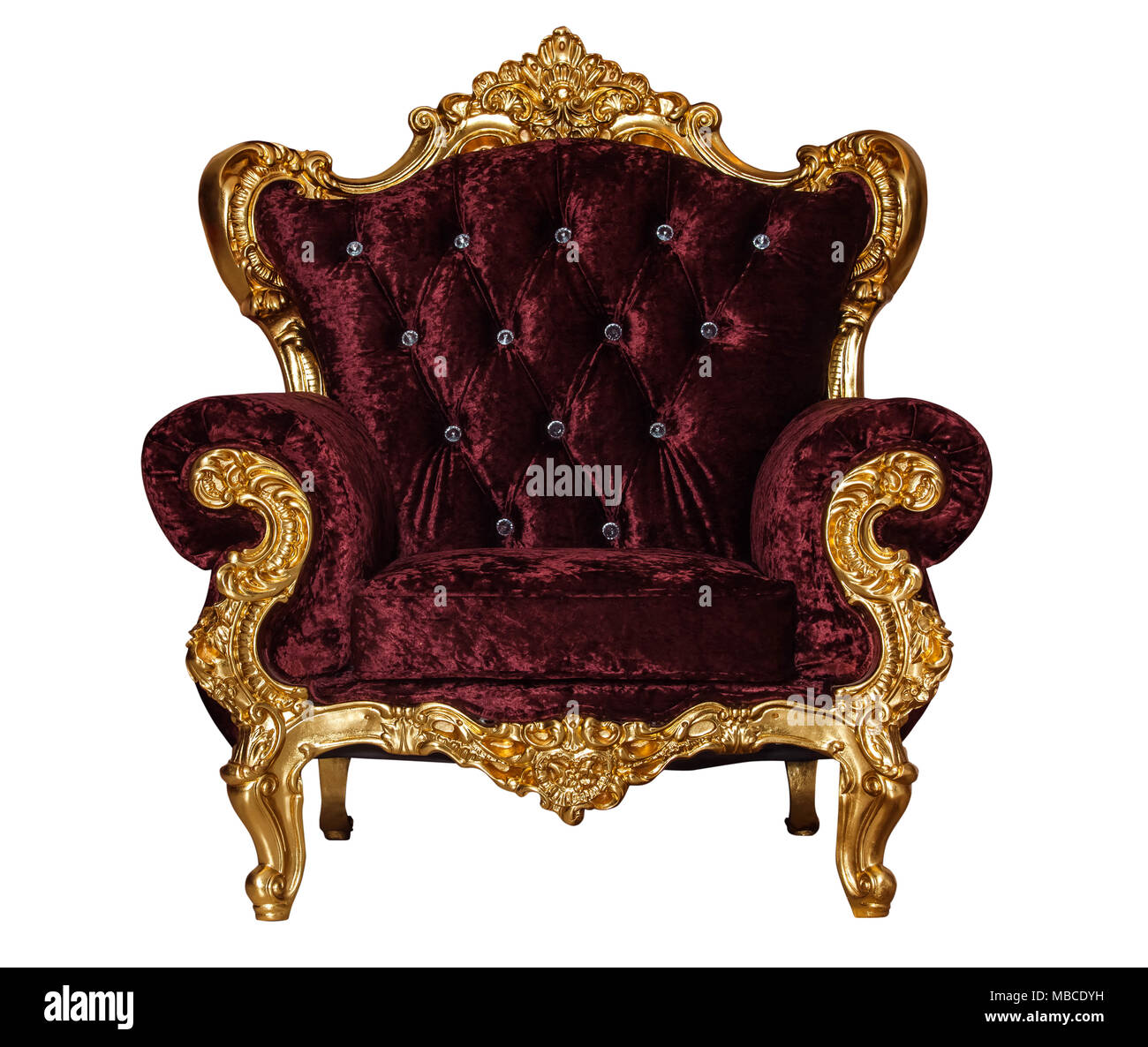 Luxury golden textile chair Stock Photo - Alamy