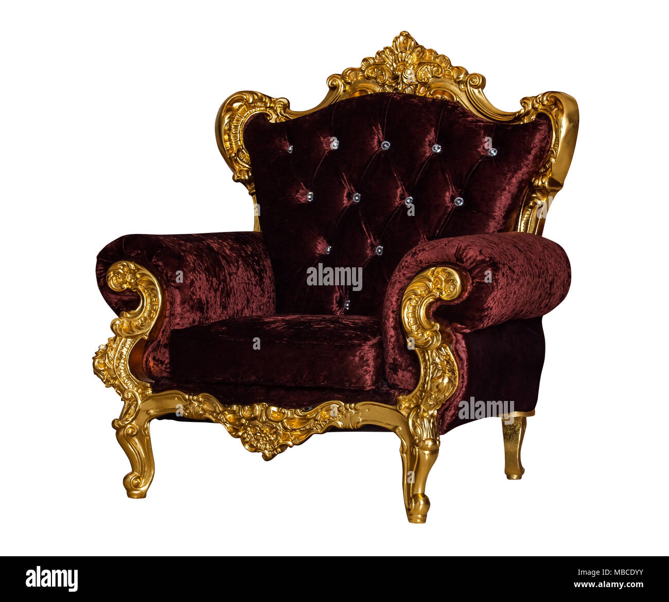 Luxury golden textile chair Stock Photo - Alamy