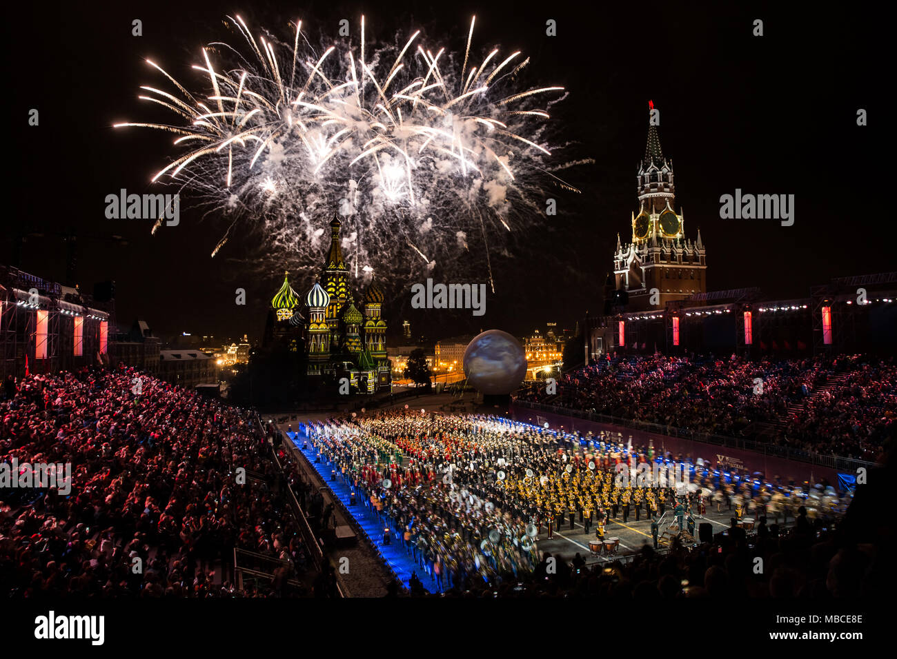 Firework pyrotechnic show on International Military Tattoo Music ...