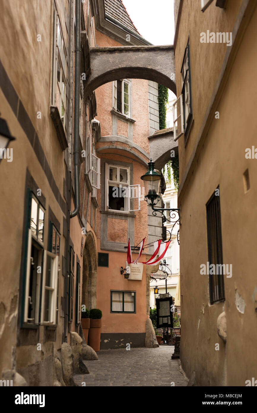 A historic alley in the Greek quarter of Vienna, Austria Stock Photo ...