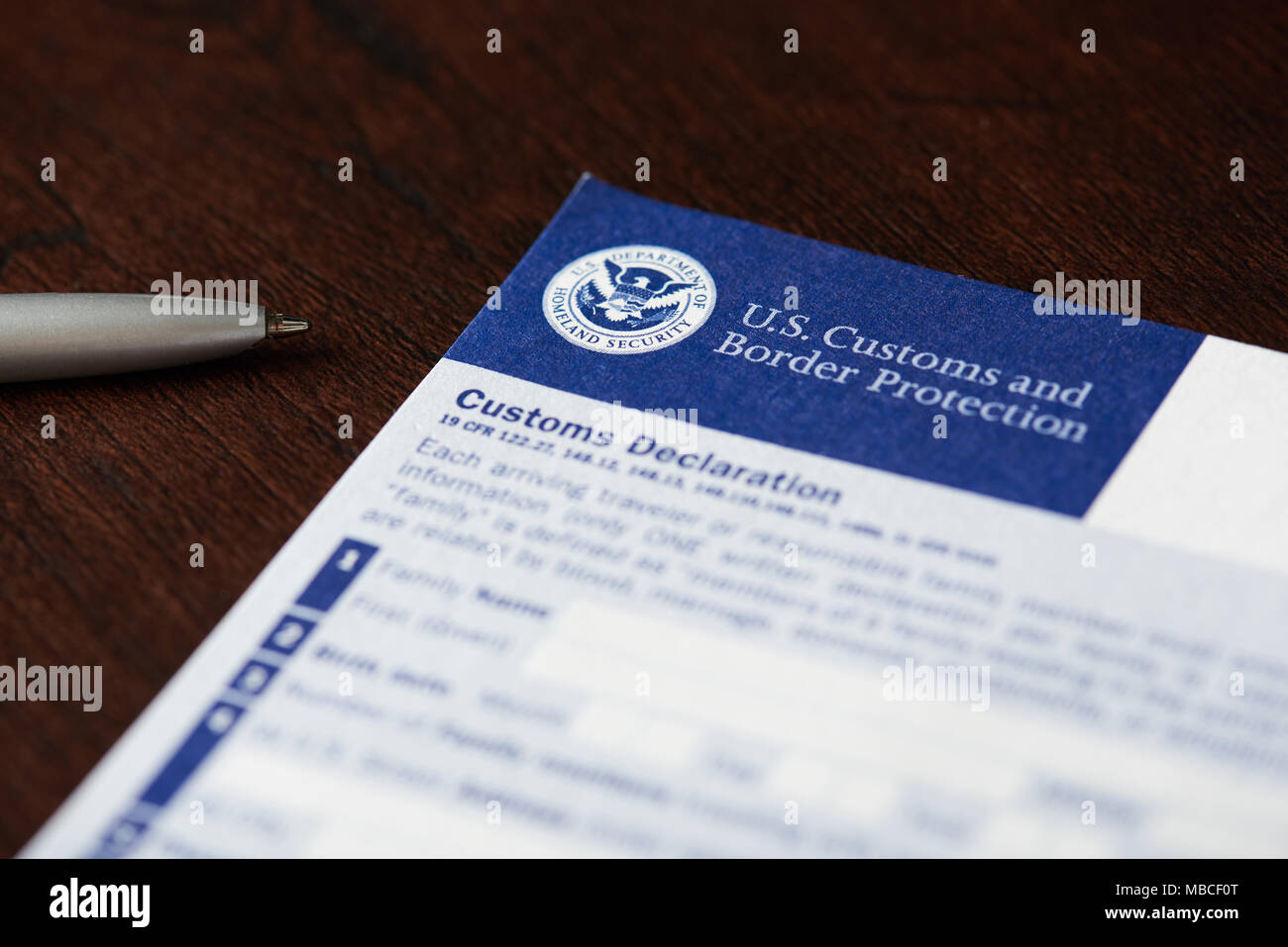 Customs declaration form hi-res stock photography and images - Alamy