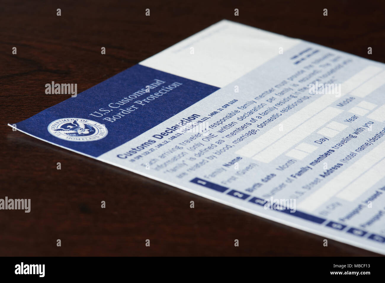 Customs declaration form hi-res stock photography and images - Alamy