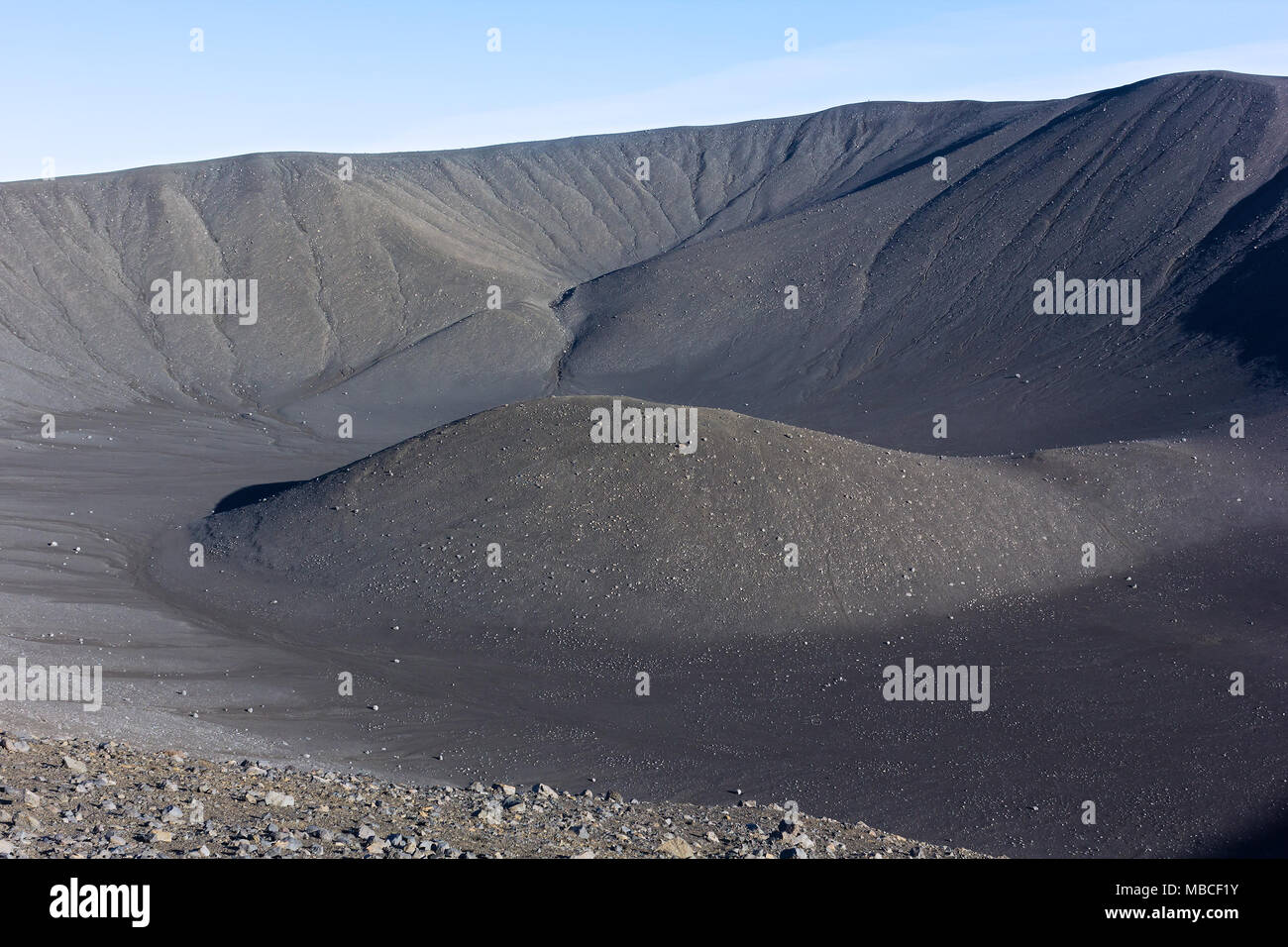 Abstract landscape in light blue and grey in Iceland. Terrain in ...