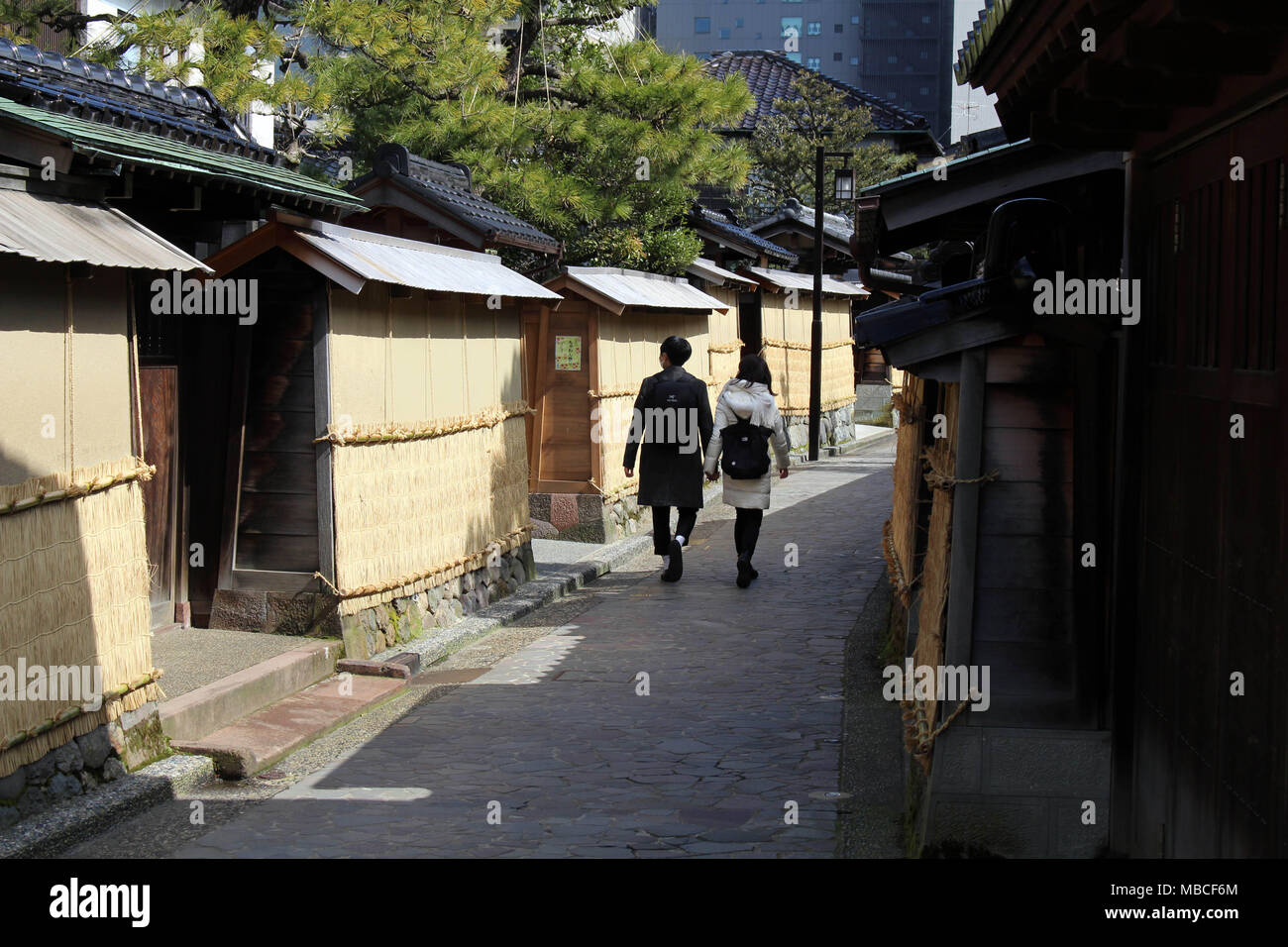 The Nagamachi area, known as samurai district of Kanazawa, Japan (taken ...