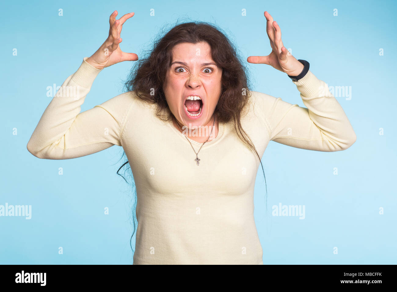 Furious angry woman with rage and frustration Stock Photo - Alamy