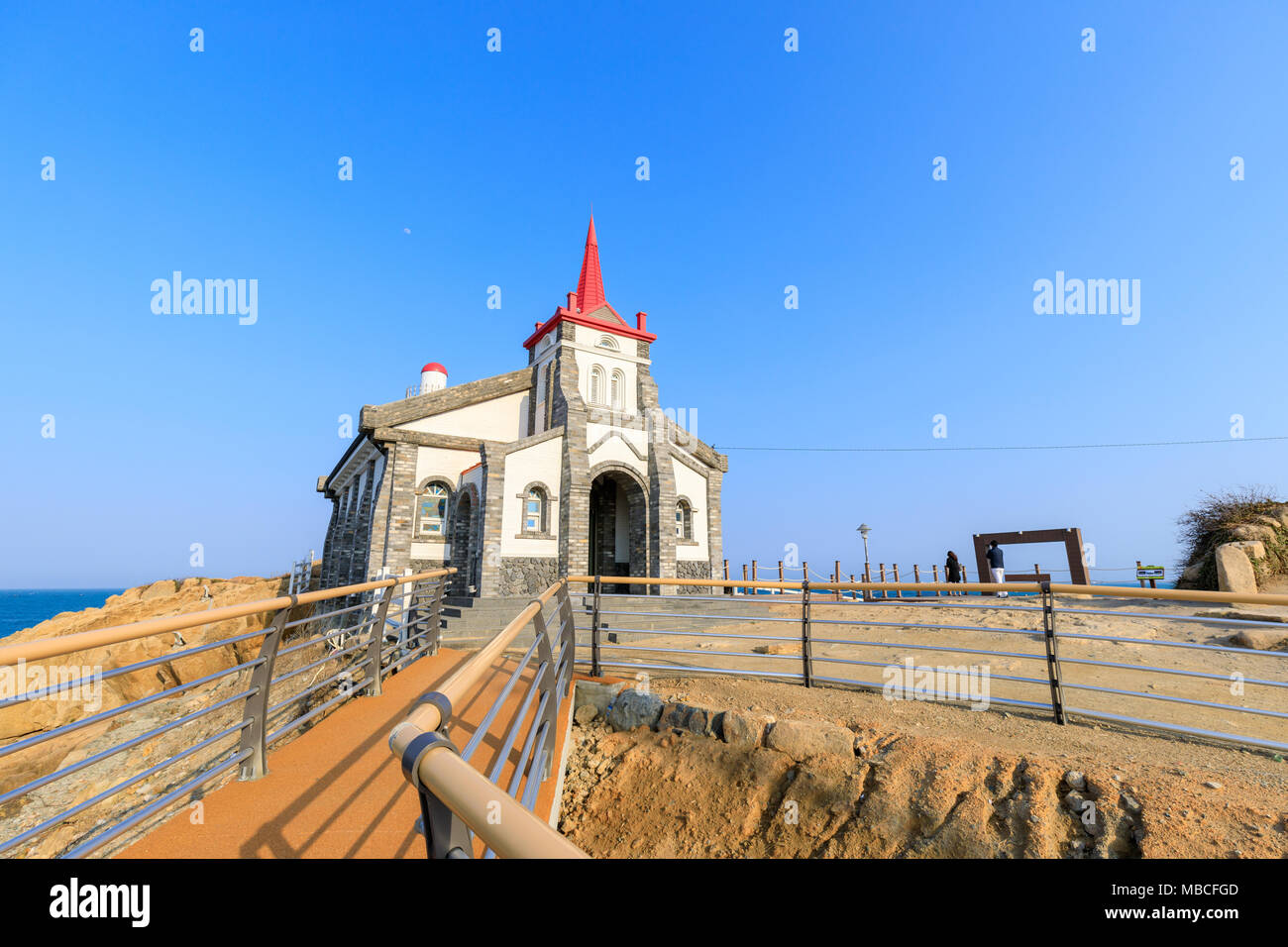 Busan, South Korea - March 27, 2018 : View of Jukseong Catholic church ...