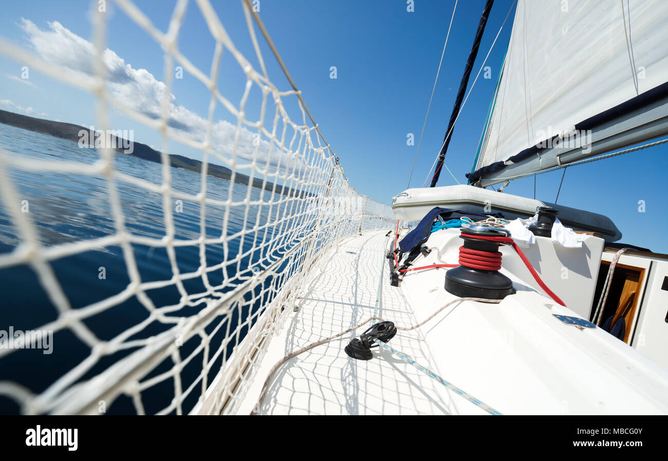 Portrait of sailing boat on open sea Stock Photo - Alamy