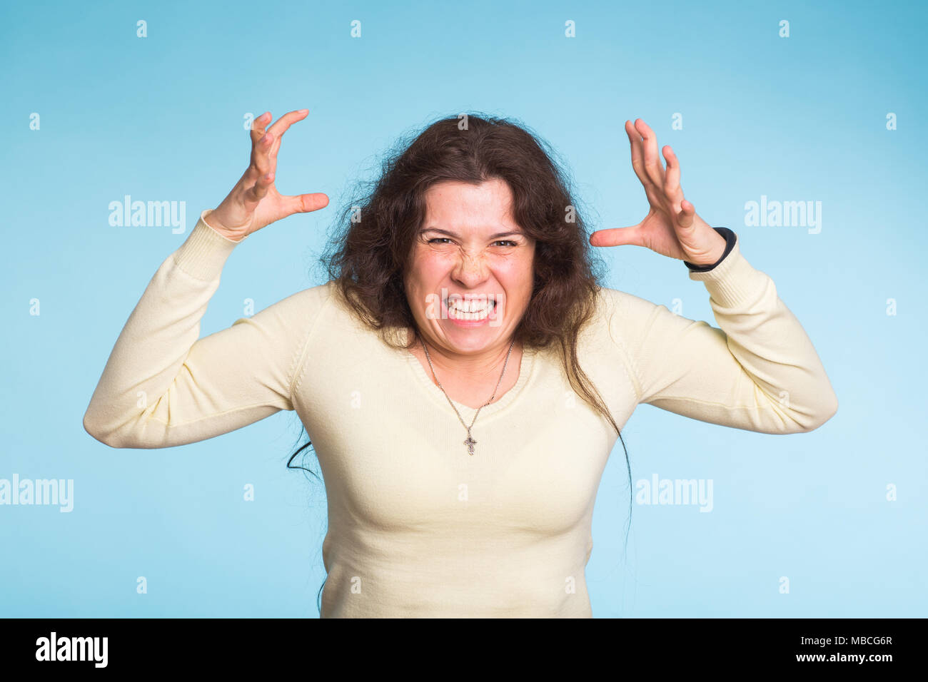 Furious angry woman with rage and frustration Stock Photo - Alamy