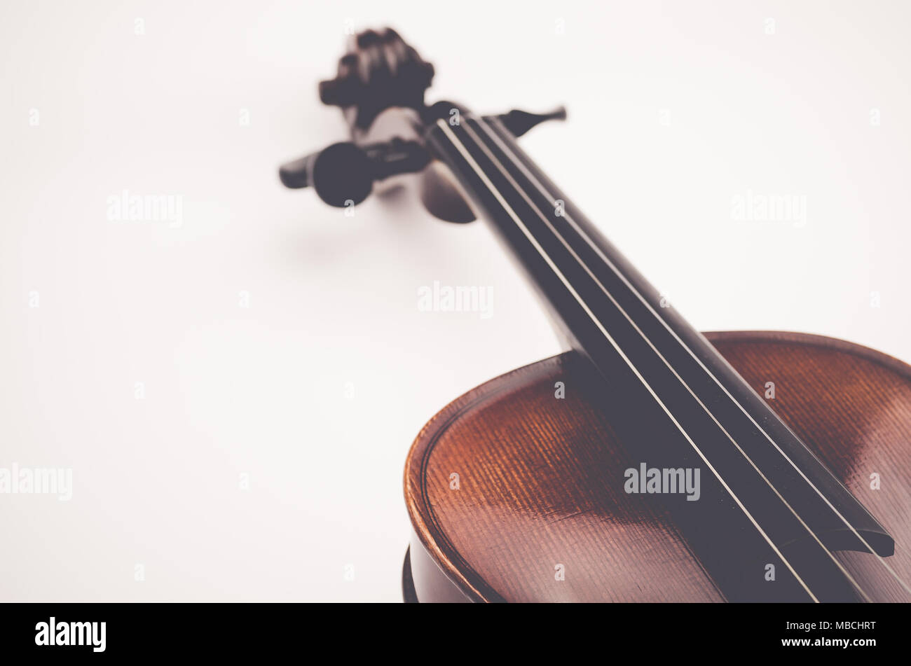 violin body parts neck and scroll perspective on a white background ...