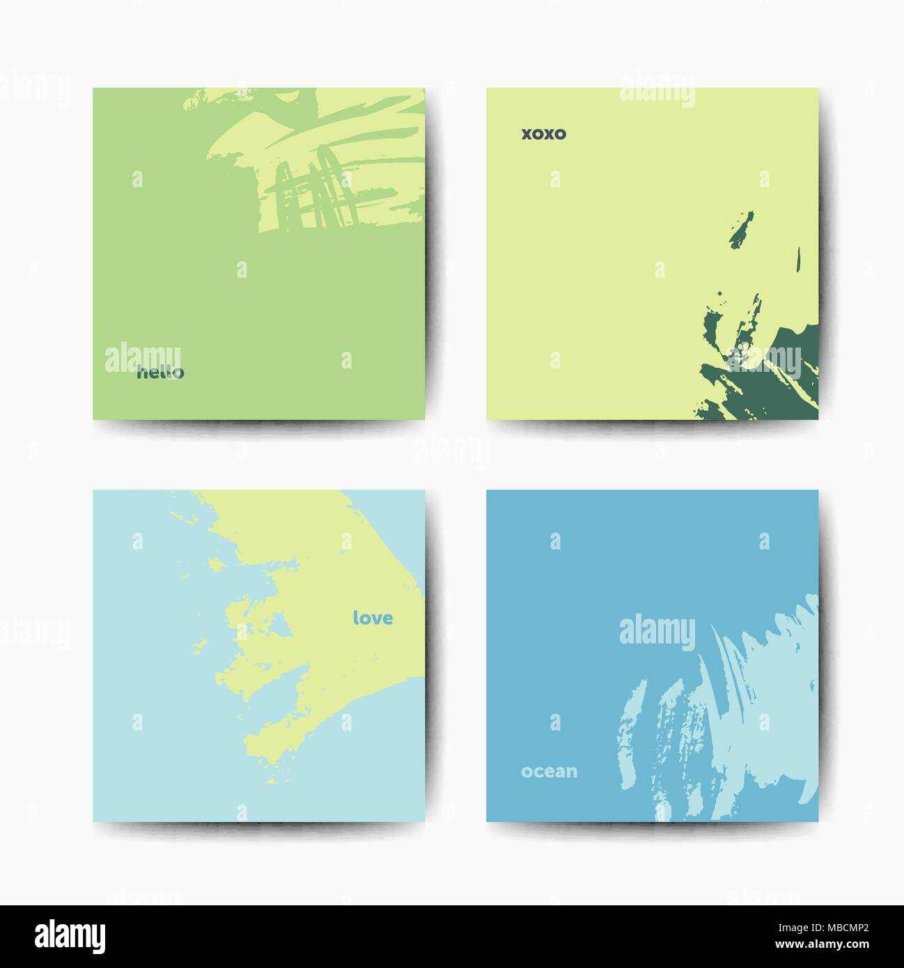 Modern brush vector postcard template Stock Vector Image & Art - Alamy