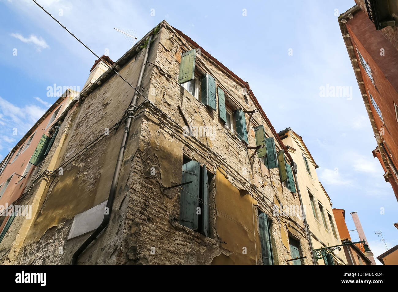 Historic architecture with old medieval buildings in Venice, Italy ...