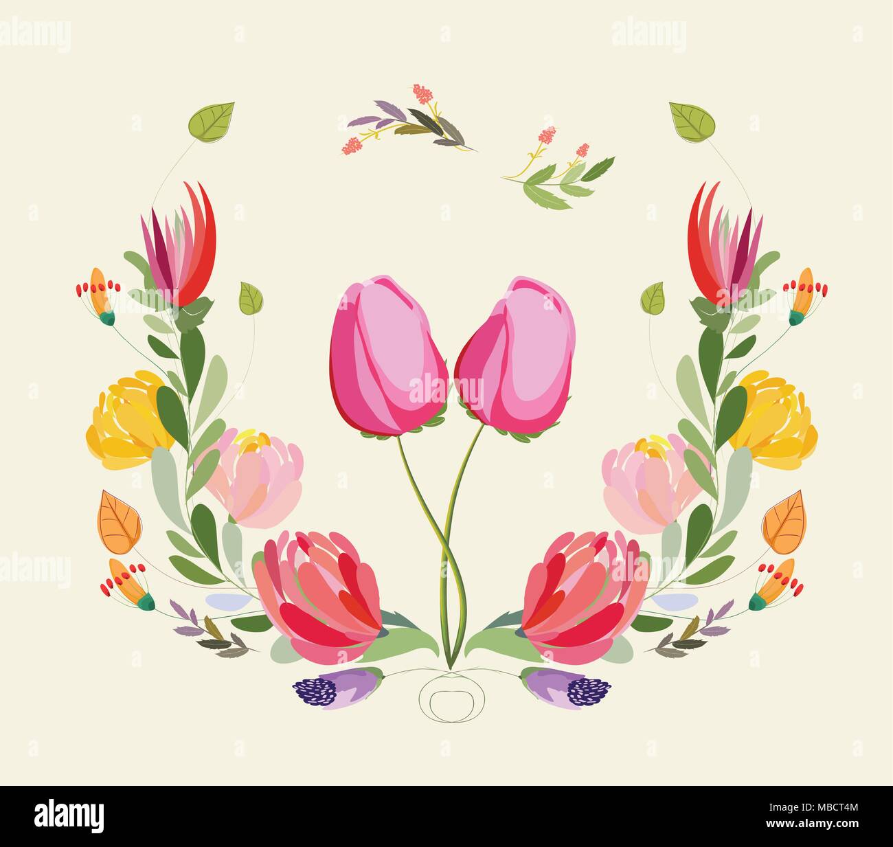 Summer flowerbed Stock Vector Images - Alamy