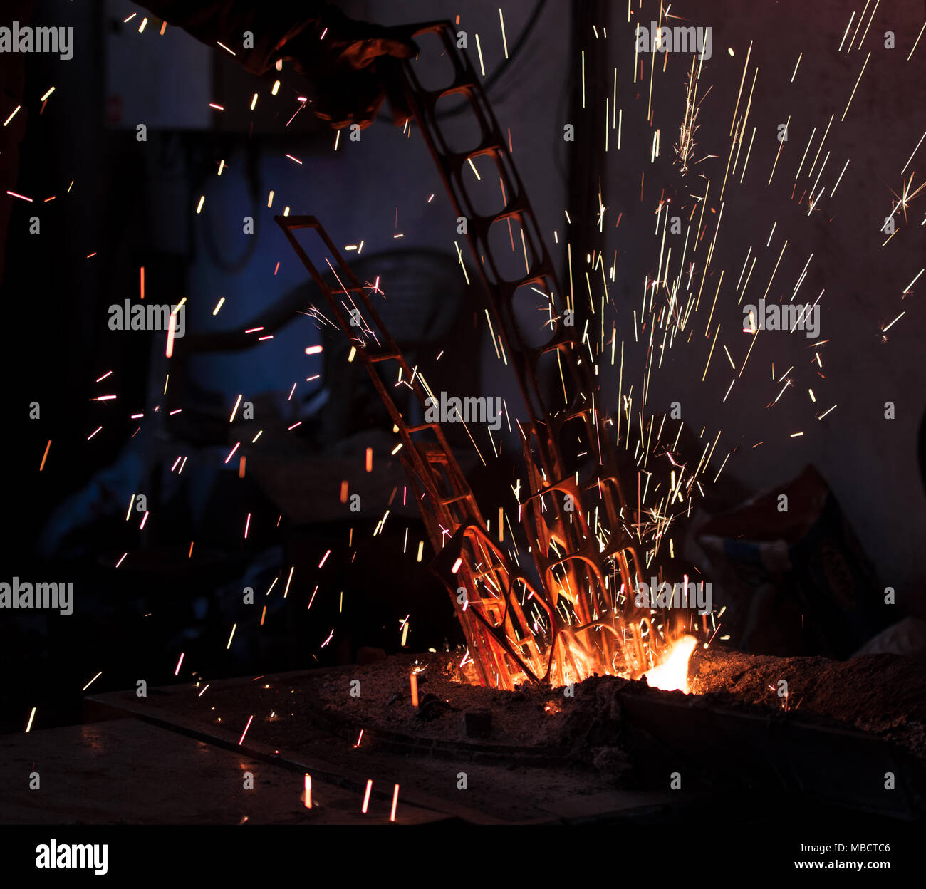 Metal melting, industrial casting Stock Photo - Alamy