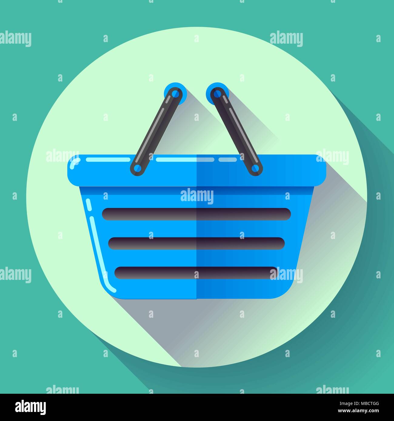 Vector shopping basket icon. Flat design style Stock Vector Image & Art ...
