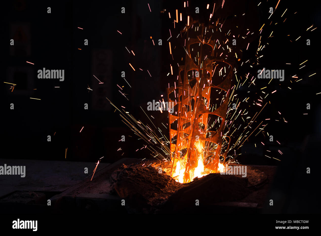 Metal melting, industrial casting Stock Photo - Alamy