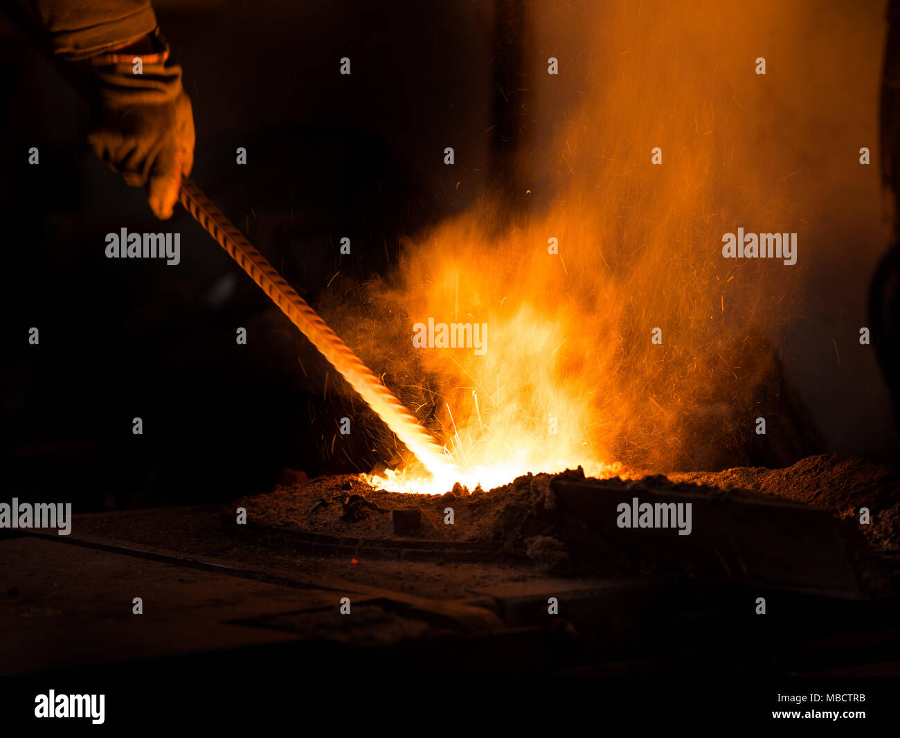 Metal melting, industrial casting Stock Photo - Alamy