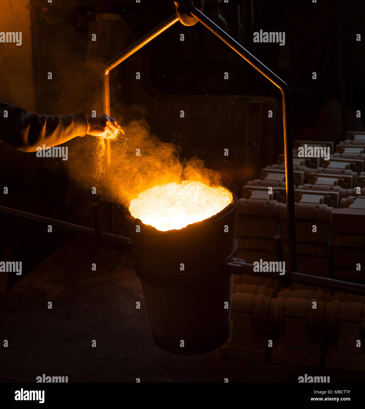 Metal melting, industrial casting Stock Photo - Alamy
