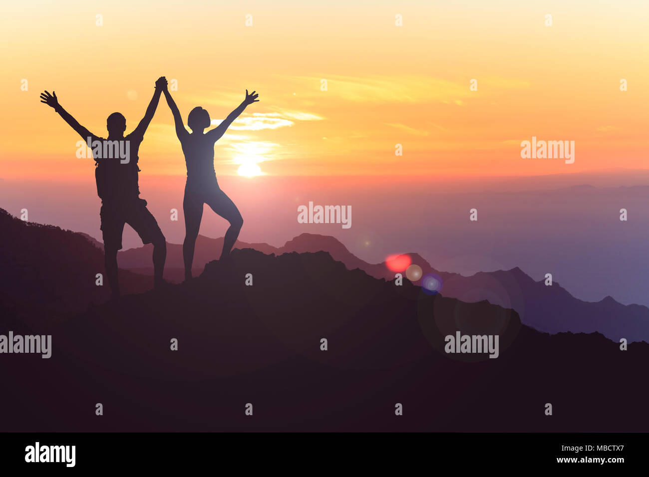 Business silhouette people celebrate success hi-res stock photography ...