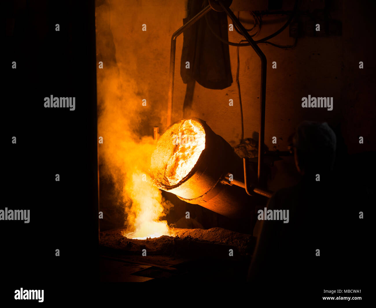 Metal melting, industrial casting Stock Photo - Alamy