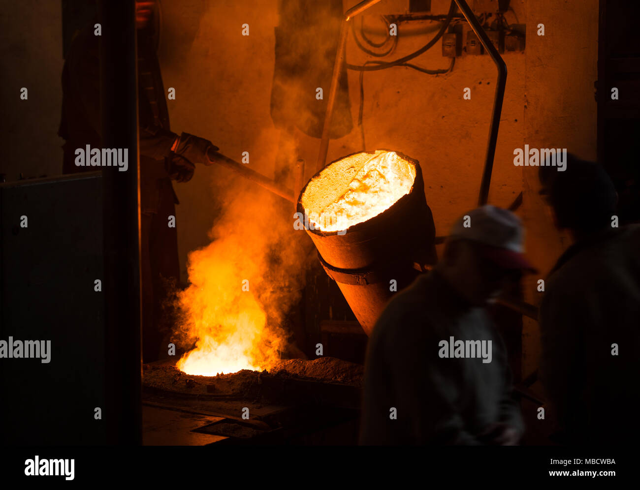 Metal melting, industrial casting Stock Photo - Alamy