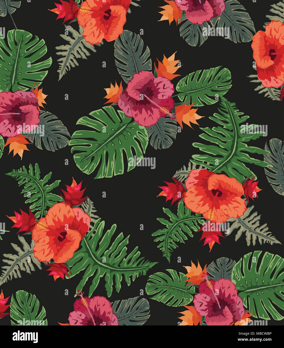 Background with tropical plants - flowers and plants nature Stock ...