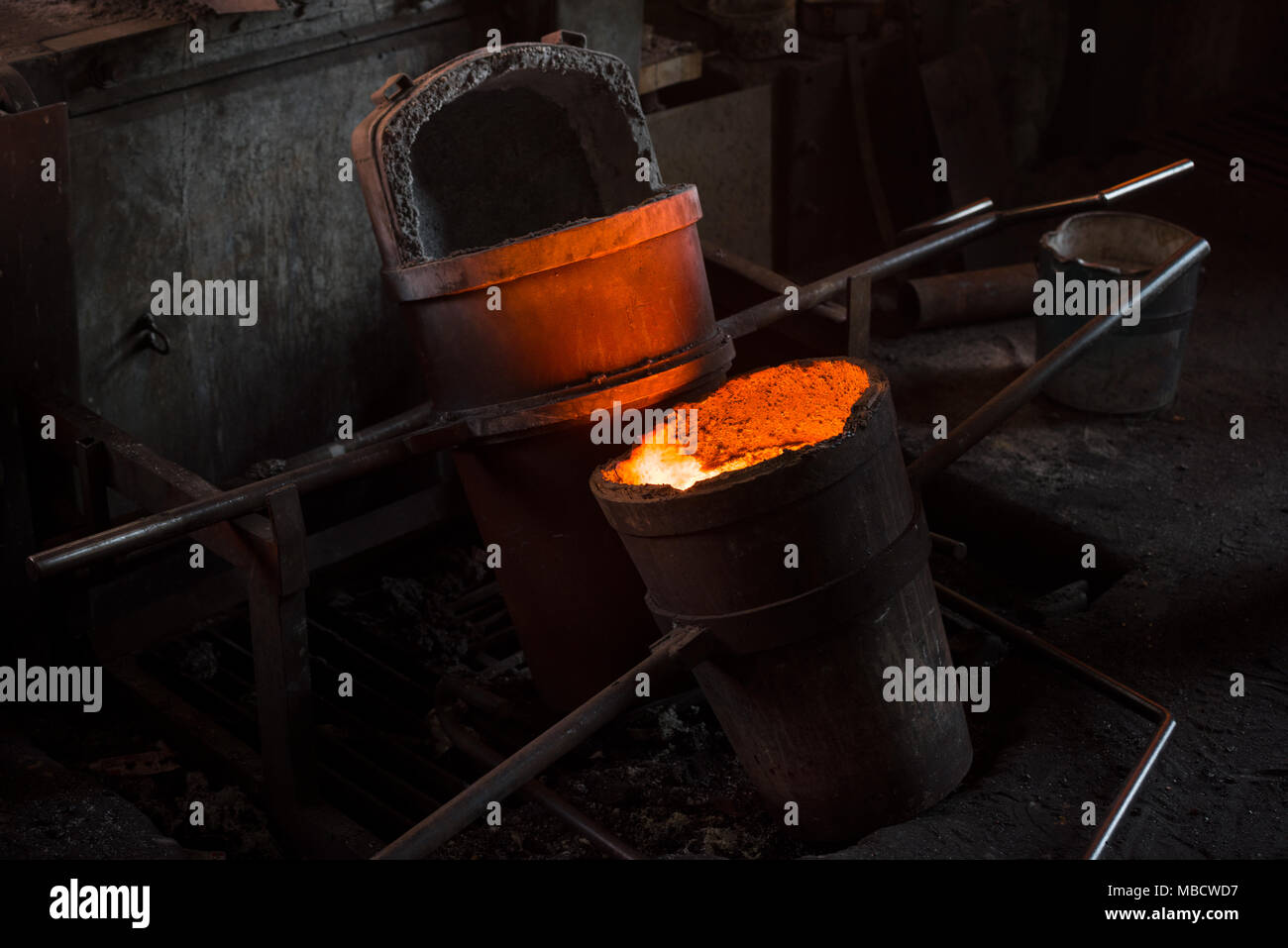 Metal melting, industrial casting Stock Photo - Alamy