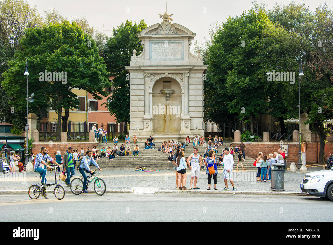 Rome, Italy, june 2015: piazza trilussa is one of the most important ...