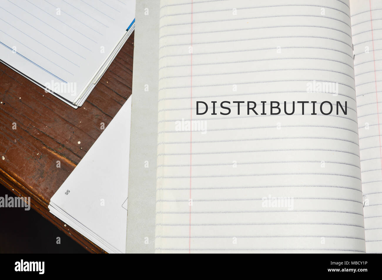 Distribution word written on white paper Stock Photo - Alamy