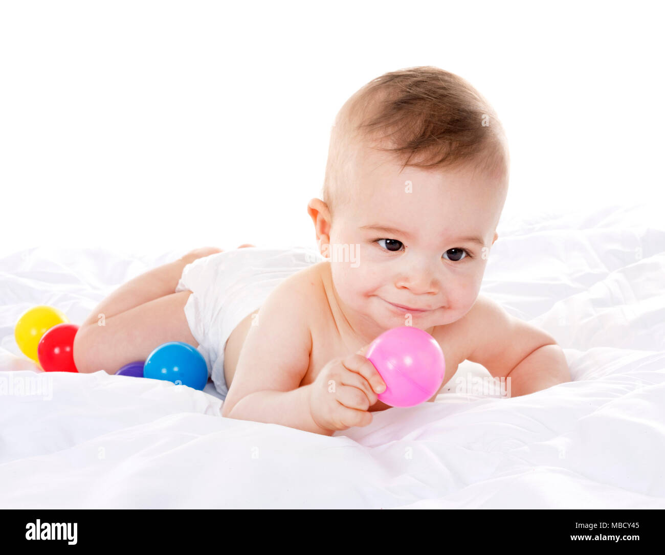 human baby in front of white background Stock Photo - Alamy