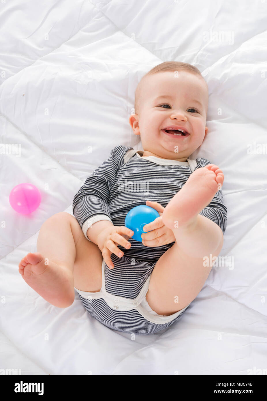 human baby in front of white background Stock Photo - Alamy