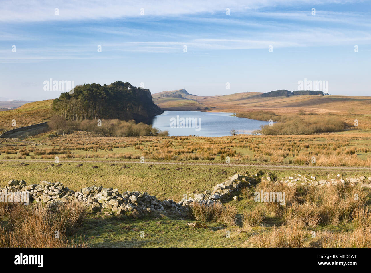 Hadrian's Wall in winter - the view looking west from close to Hotbank ...