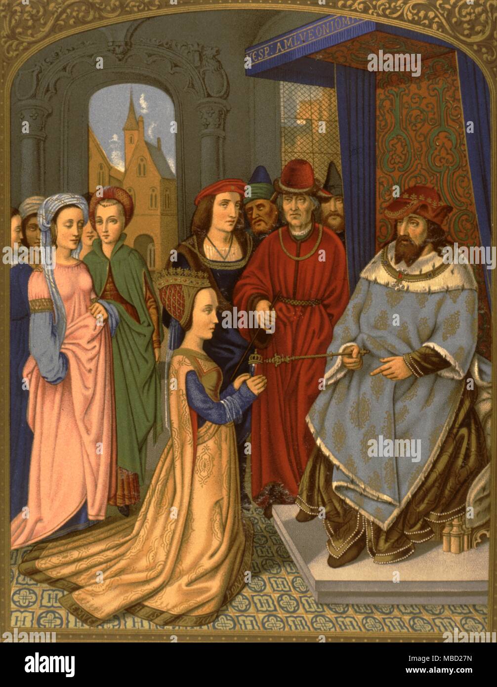 Jewish Mythology. Solomon and the Queen of Sheba. Costume of the 15th ...