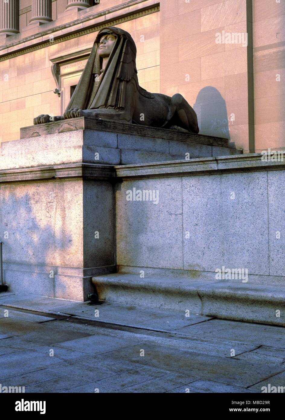 Masonic Temple in Washington DC. Statue of the sphinx guarding the ...