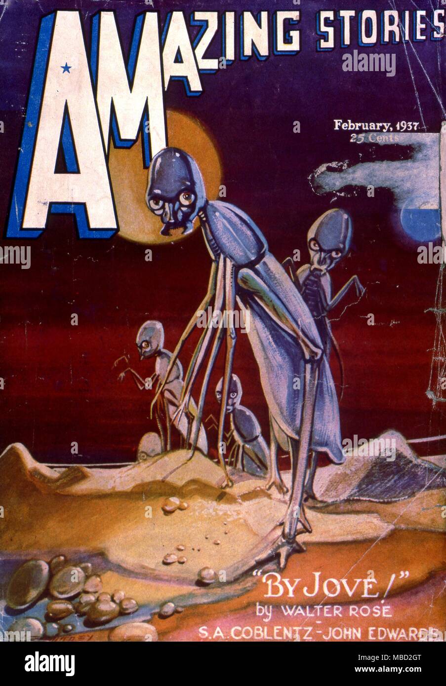 Monsters. Cover of Amazing Stories, an American science fiction ...