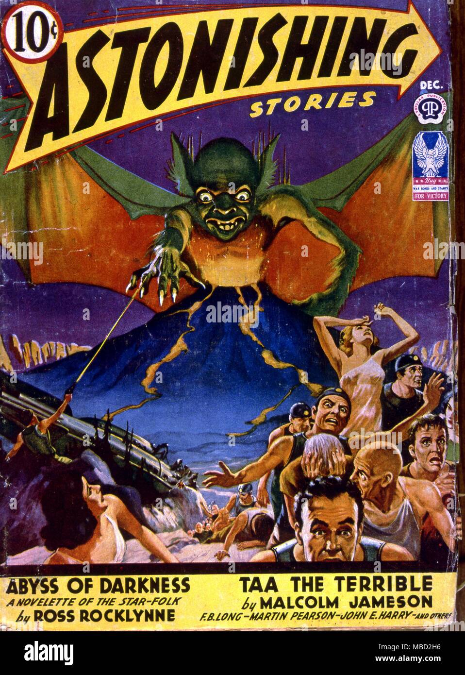 Monsters. Cover of Astonishing Stories, an American science fiction ...