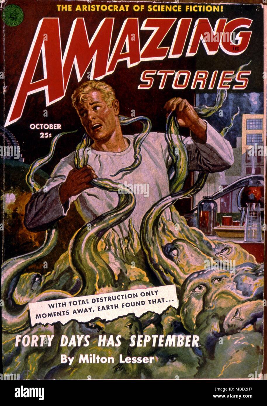 Monsters. Cover of Amazing Stories, an American science fiction ...