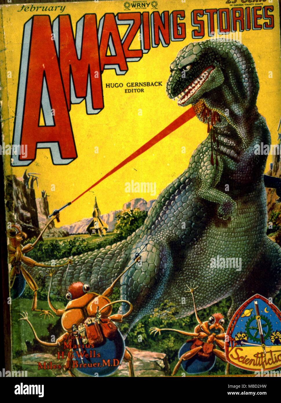 Monsters. Cover of Amazing Stories, an American science fiction ...