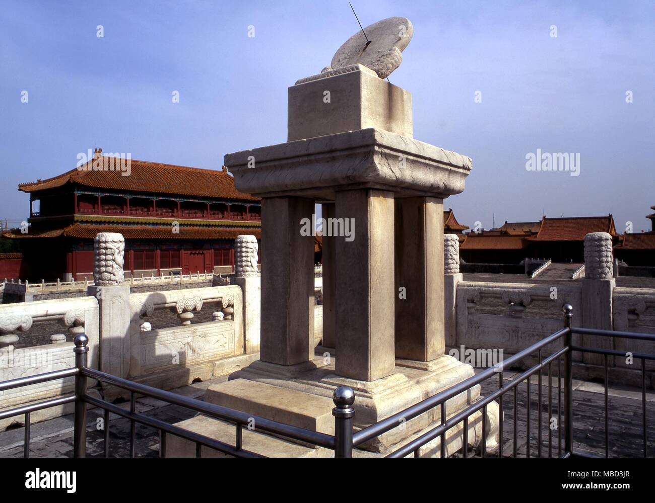 Beijing, China. The giant sundial in the precinct of the Forbidden ...