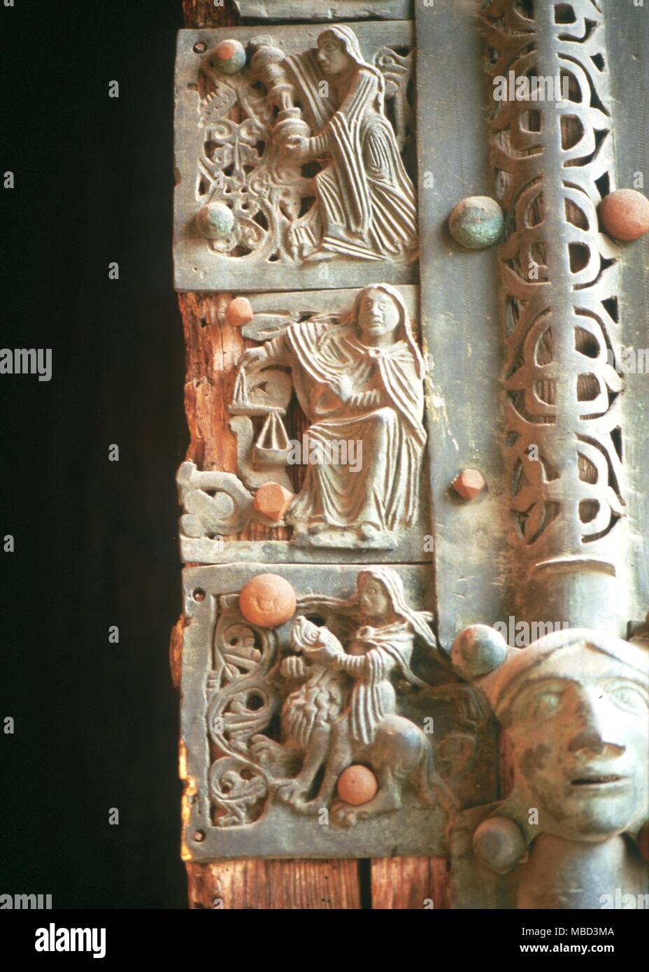 Symbols Carvings of the Three Virtues on the bronze doors of San Zeno ...