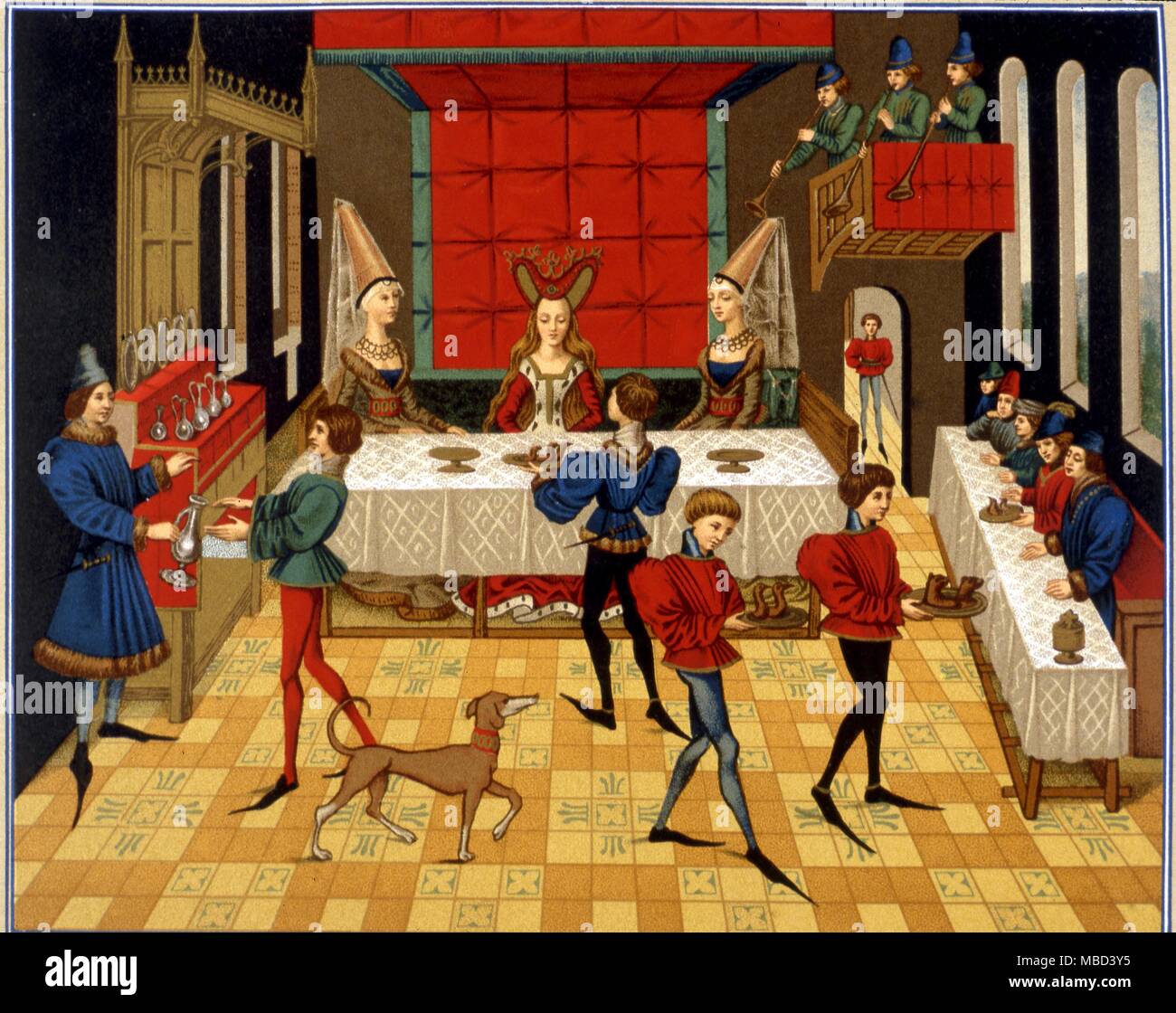 Superstitions - Touching food with hands. Lithograph of French 15th ...