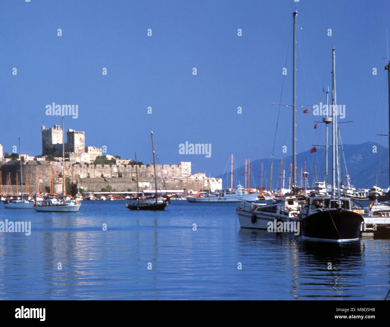 Turkey - Bodrum. The mediaeval castle of the Knights Templar Stock ...