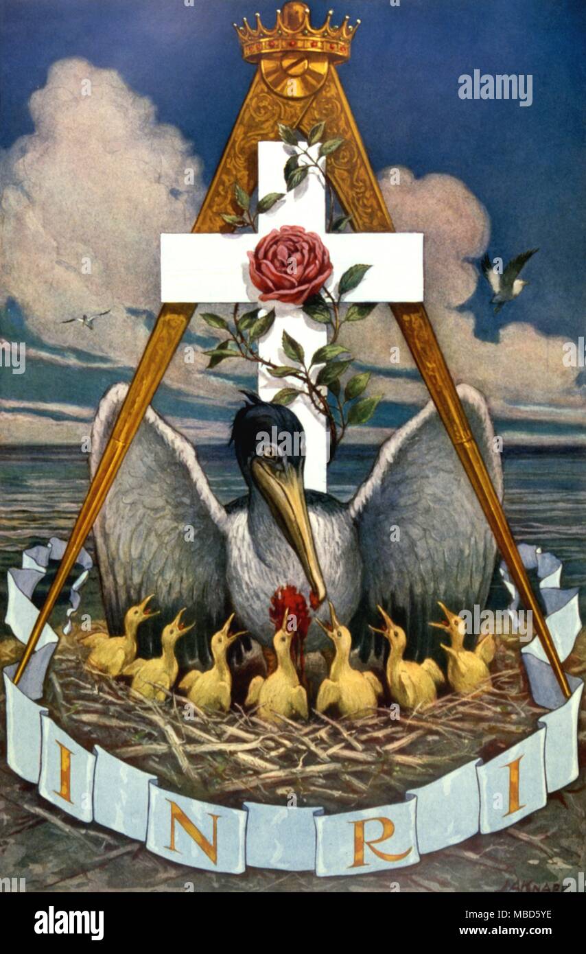 Rosy Cross - Jewel of the Rosy Cross The Pelican feeding its young with ...